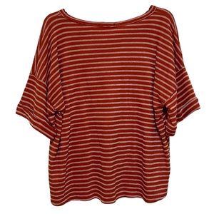 Ces Femme | Tops | Rust Orange Striped Top | Poshmark